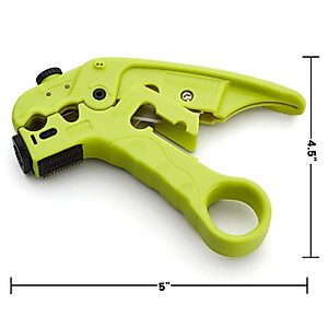 trueCABLE Wire Stripping and Cutting Tool for UTP, FTP, STP, Cat5e, Cat6, Cat6A Ethernet, RG59, RG6, RG7, RG11 Coax Cable, Adjustable Blade Depth