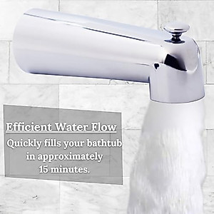 Westbrass 7" Diverter Tub Spout, Polished Chrome, E507D-1F-26