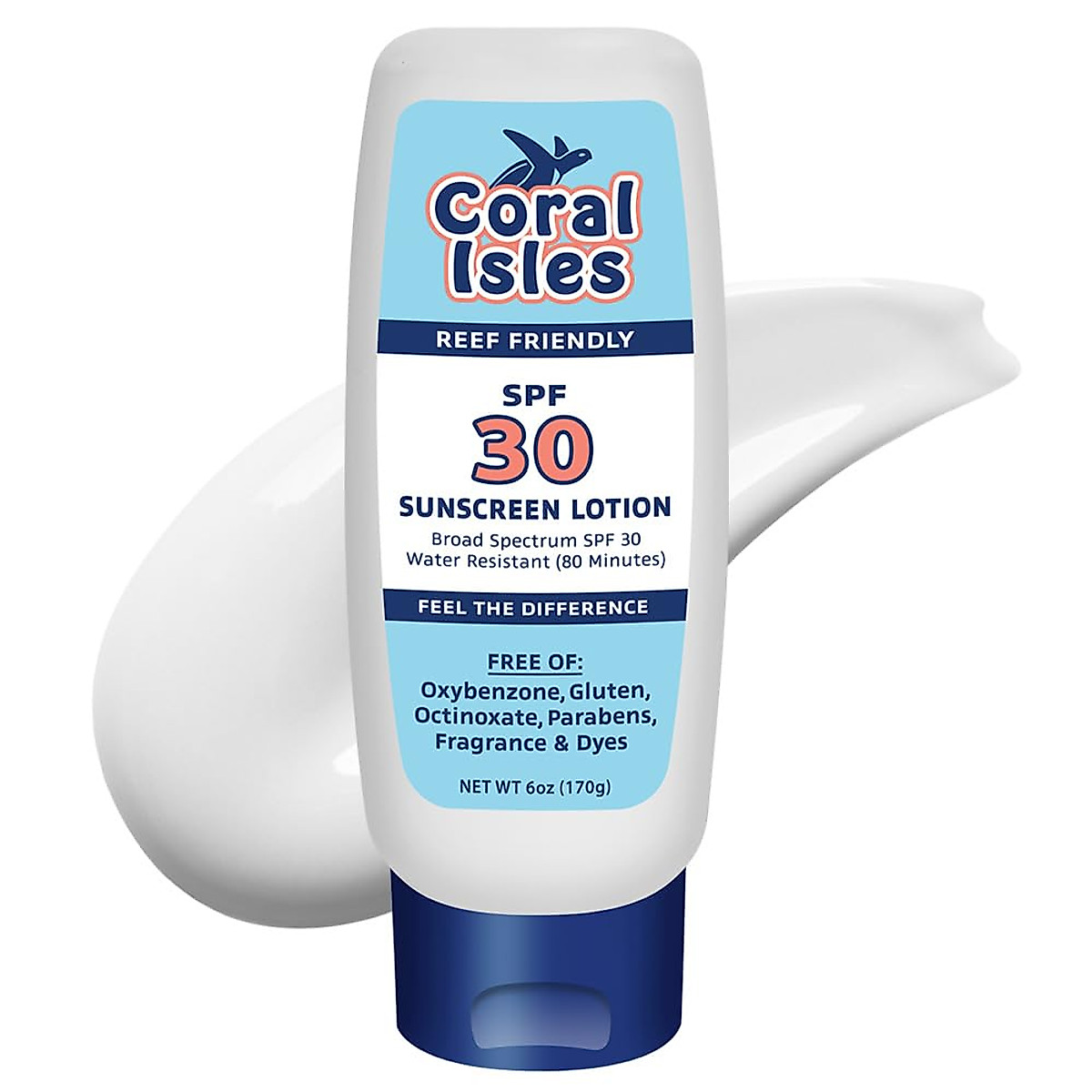 Coral Isles Sunscreen SPF 30 | Hawaii Compliant as Reef Safe | Octinoxate & Oxybenzone Free | Broad Spectrum UVA/UVB Protection | Water Resistant 80 Min. | Fragrance Free | 6 Fl Oz (Pack of 1))