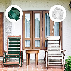 2 Pack 2 Inch Wide 26 Feet Length Vinyl Strap with 50pcs Medium Rivets Heavyweight Webbing Straps Furniture Replacement Straps for Patio Outdoor Lawn Garden Furniture DIY Repair (White and Dark Green)