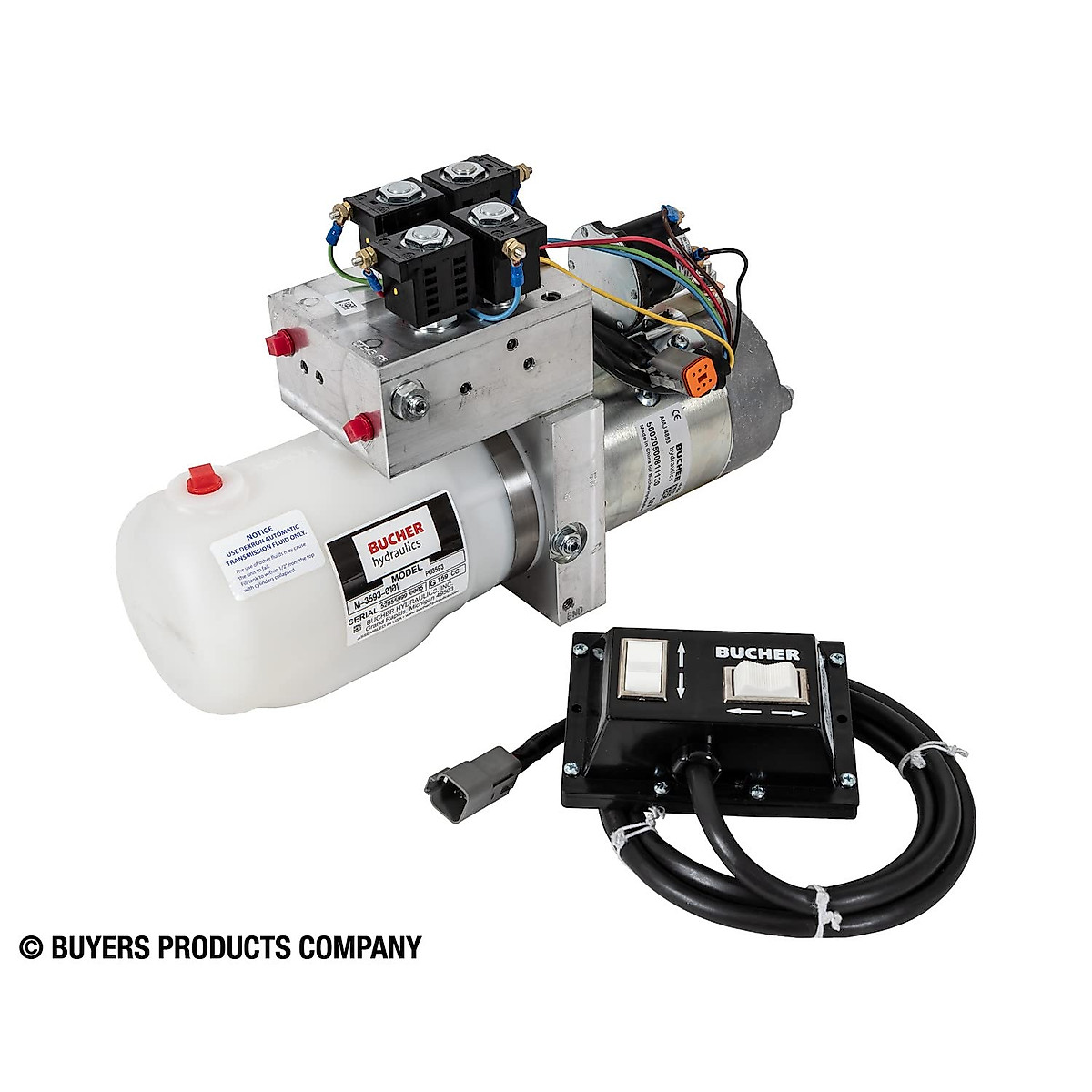 Buyers Products PU3593 Hydraulic Power Unit (Power Unit,Hydraulic 12V Dc,Snow Plow), Black
