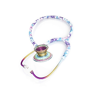 MDF Instruments Monet Kaleidoscope MD One Epoch Lightweight Titanium Stethoscope + MDF Pediatric Attachment with Clip