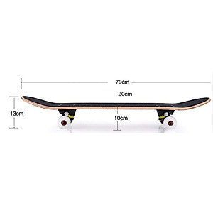 Wilver Complete Skateboards for Beginners Pro 31 inches Complete Skateboards for Teens Beginners Girls Boys Kids Adults, Maple Wood Skateboard (Color B)