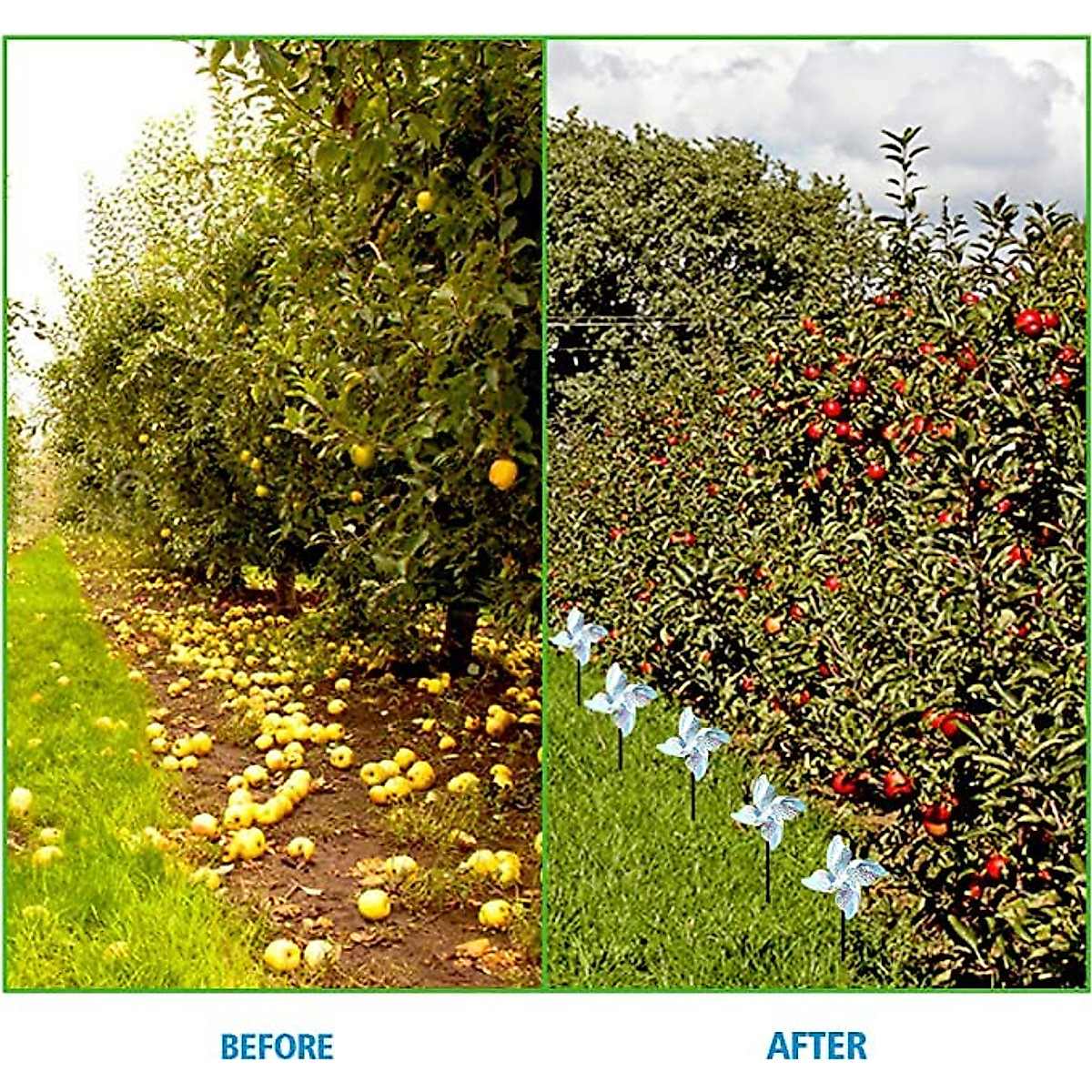 10 Pack Bird Scare Pinwheels Devices, Bird Reflective Pinwheels Woodpecker Bird Deterrent Pinwheel, Bird Repellent Bird Reflector Spinner Blinder Devices Outdoor Keep Birds Away