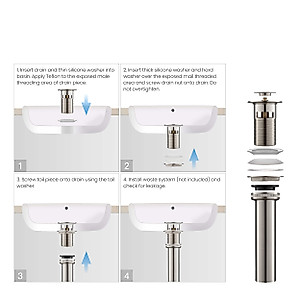 KIBI Circular Single Handle Bathroom Vanity Sink Faucet with Pop Up Drain | Solid Brass Lavatory Faucet with Water Supply Hose | Durable and Corrosion-Resistant | Brushed Nickel, KBF1008