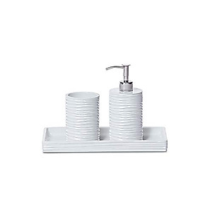 Roselli Trading Company by The Sea Bath Accessory Set, White