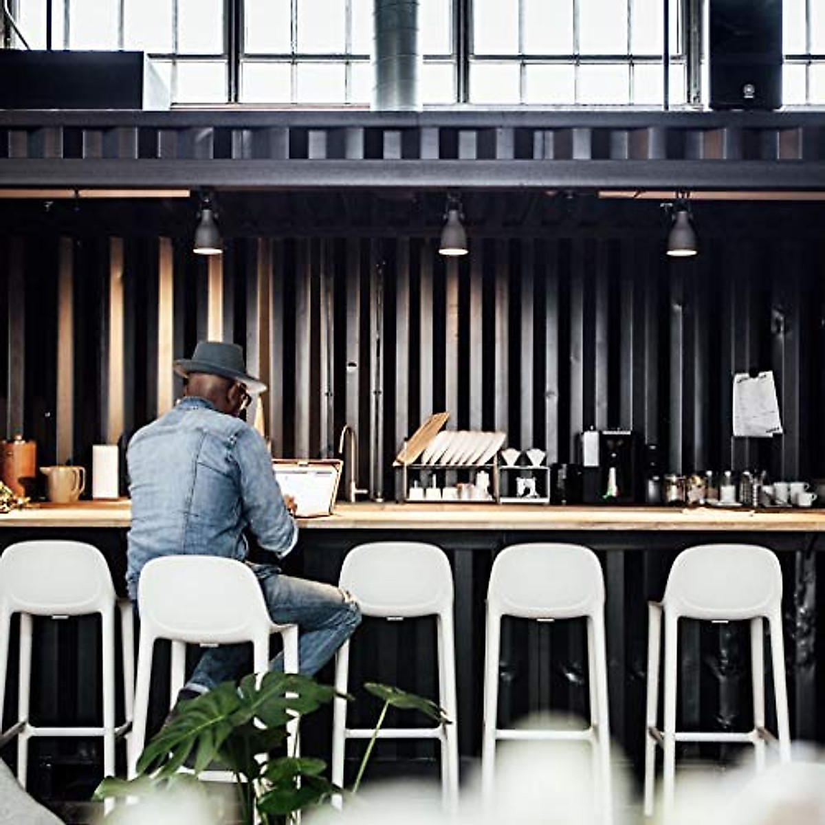 Emeco Broom 24 Counter Stool, Dark Grey