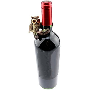 Owl Wine Bottle Rustic Lodge Bottle Hanger Hugger Decorative Barware Ornament