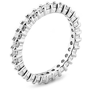 Amazon Essentials Sterling Silver Cubic Zirconia All-Around Band Stacking Ring Set (Set of 3), Size 6.5 (previously Amazon Collection)