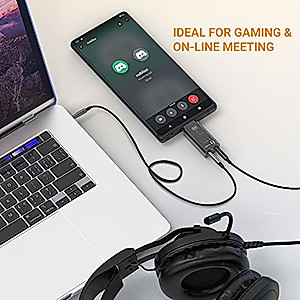 Cubilux AM-C1 Game Audio & Chat Mixer for Mixing Gameplay Audio (Gaming Console/Controller) and Voice Chat (USB C Phone Laptop) to 1 Headset, Compatible with Switch Xbox One/360 PS4/PS5 Discord