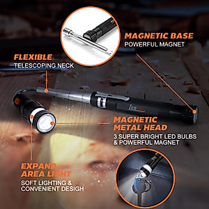 Lenski Gifts for Men, Valentines Day Gifts for Him Magnetic Pickup Tools, Birthday Gifts for Men, Gifts for Dad Him, Gifts for Men Who Have Everything, Cool Stuff Gadgets for Men Camping Accessories