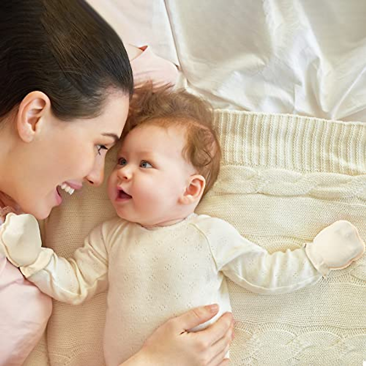 16 Pairs Newborn Baby Cotton Mittens No Scratch Gloves Unisex Newborn Mittens for baby Boys Girls 0-6 Months (Chic Color)