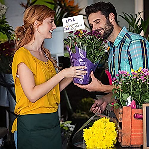 KIMOBER 30PCS Metal Floral Place Card Holder,13.4 Inch Golden Heart Flower Picks Photo Memo Clips Gift Card Holder for Flower Arrangements,Wedding and Birthday Party