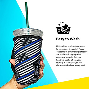 Lit Handlers Pint Glass Sleeve -Neoprene Cup Holder with Handle & Pocket for Pint Cup - Machine Washable Drink Sleeves & Reusable Covers - Insulated, Water Resistant & Snug Fit Beer Cooler (Serape)