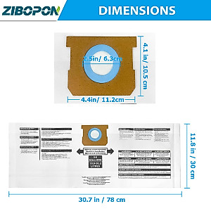 6 Pack 90661 Type E / 90671 Type H Filter Bags Compatible with Shop Vac 5-8 Gallon Wet/Dry Vacuum, Part 9066100 9066133 9067100 9067133