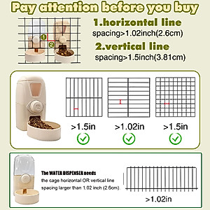 Apatal Hanging Automatic Rabbit Food and Water Dispenser for Cage, Gravity Bunny Pellet Feeder Plastic Small Animal Feeding & Watering Supplies for Ferret Puppy Kitten Guinea Pig Crate (Gray)