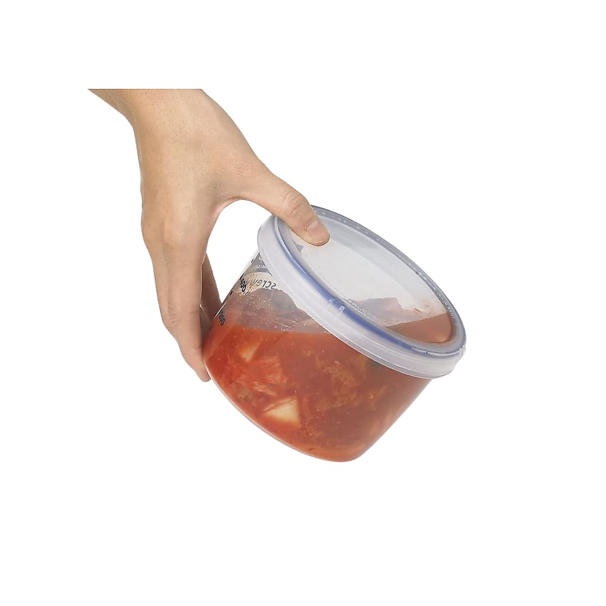 (Set of 3) Lustroware Airtight Nestable Food Container Set with Lid, Kitchen Home Reusable Meal Prep Storage, Canister with Calibration, Dishwasher & Microwave Safe (8.5, 17, 25 oz)