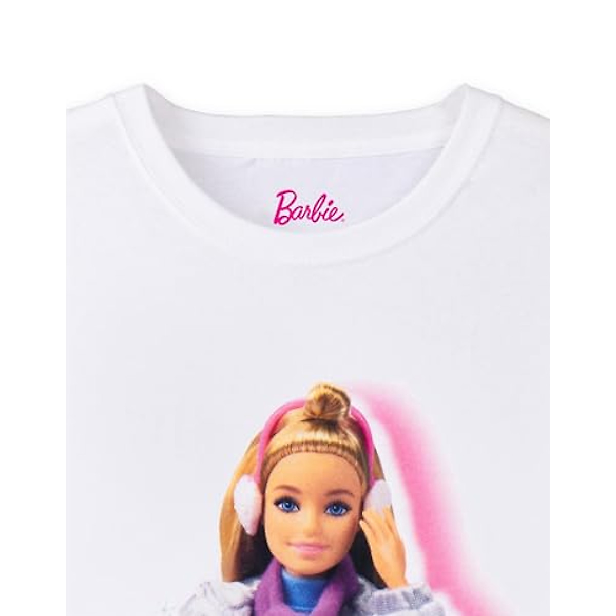 Barbie Christmas T-Shirt Womens Ladies Merry Christmas White Top