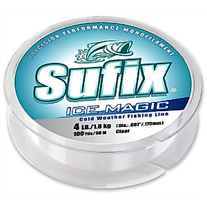 Sufix Ice Magic 100-Yards Spool Size Fishing Line (Clear, 1-Pound)