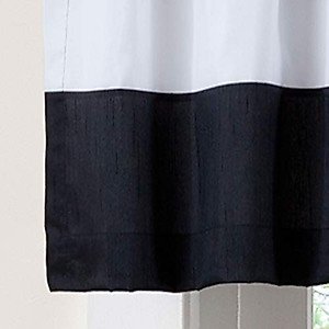 Lush Decor Triangle Home Fashions 19341 Iman Valance, White/Black, 18 x 84-inch