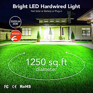 OREiN 3CCT Motion Sensor Outdoor Lights 3500LM 35W LED Security Lights, 6000K/4000K/2700K Dusk to Dawn Flood Lights Outdoor, IP65 Waterproof Motion Sensor Flood Lights for Garage, Yard, 2 Pack