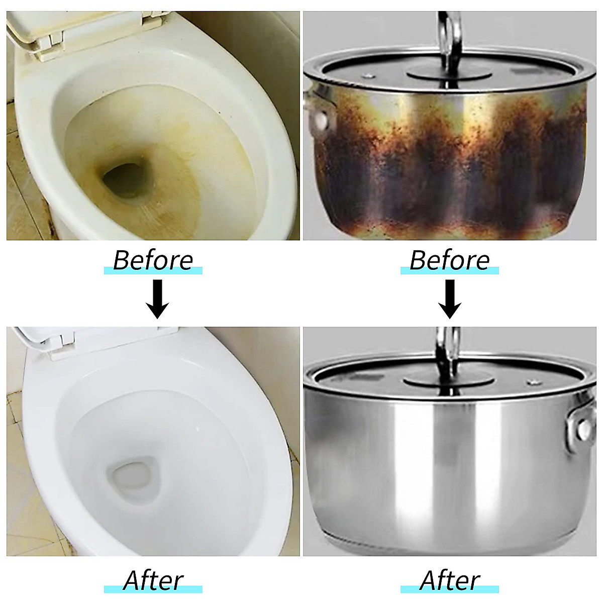 HongWay 6 Pack Pumice Stone Cleaning Brush with Handle, Pumice Scouring Pad for Toilet, Bathtubs, Kitchen Sink, Grill, Household