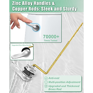 Universal Toilet Bowl Flush Handle Replacement Kit Side Mount, Toilet Repair Kit Inside Tank Chain Flusher Handle Lever Replacement Parts Compatible with American Standard Mansfield Kohler TOTO Eljer