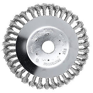 Hippotech 8 Inches Rust Removal Trimmer Head Cutter Round Steel Wire Brush Cutter Head Weed Eater Head Fits for Straight Shaft Trimmers Lawn Mower Garden Grass Lawn Stone Removal