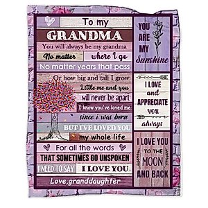 Gifts for Grandma, Grandma Blanket 50''x60'', Grandma Birthday Gifts, Christmas Grandma Gift Ideas for Grandma Soft Cozy Flannel Throw Blanket Grandma Gifts from Grandchildren