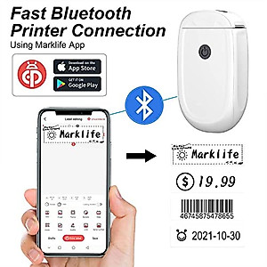 MARKLIFE P11 Label Makers, Portable Thermal Sticker Printer Machine with Tape, Inkless & Wireless, Labelmaker for The Home Edit and Office Organization, White
