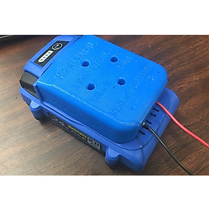 K24 Battery Mount Compatible with Kobalt 24Vmax KXT-424-03, KT-424-03, KT-624-03, KT-224-03 Battery Adapter Holder Mount DIY w/12 Hi-Temp 16AWG Wired terminals, Robots, Lights, eBikes PN K24-16