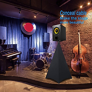 Dofilachy Speaker Stand Cover-DJ Bag with 360 Degree Cover, Speaker Tripod Scrim Cover for Speaker/Lighting with Free Travel Bag (Two Pack-black)