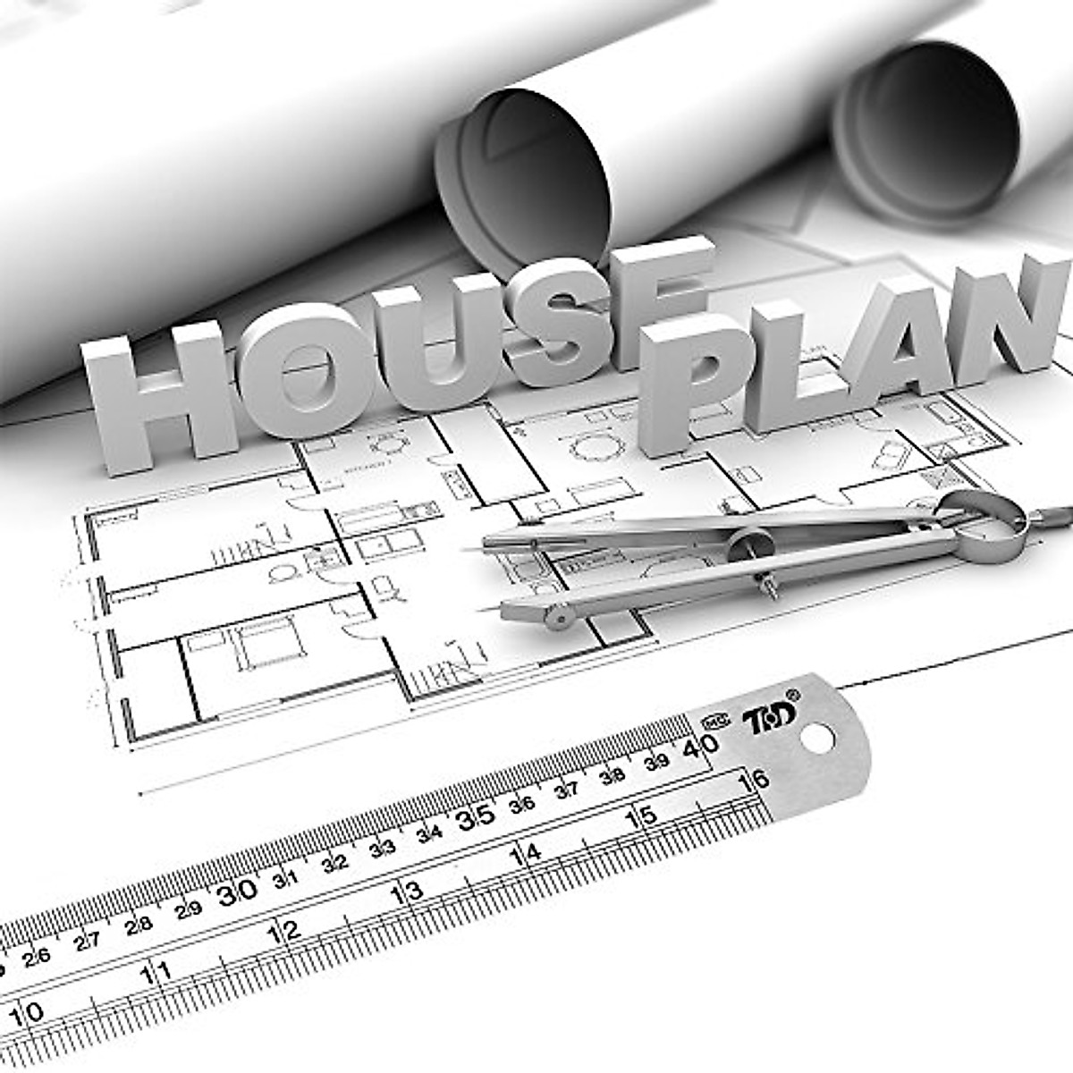 ZZTX Metal Ruler Stainless Steel Ruler Straight Edge Measuring Tool 6 Inch +12 Inch + 16 Inch 6 Pack Set