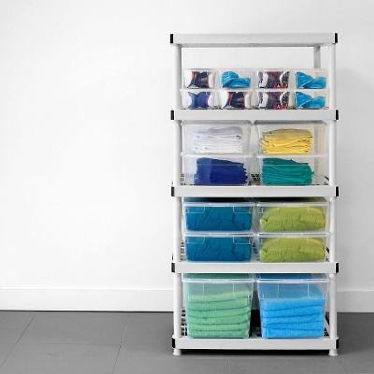HDX 128974 36 in. W x 72 in. H x 24 in. D 5-Shelf Plastic Ventilated Storage Shelving Unit