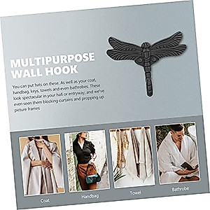 NOLITOY 3 Sets Dragonfly Hook Hat Wall Hangers Utility Hook Dragon Towel Hook Key Hooks Decorative Wall Hooks Hat Mounted Hooks Dragonfly Design Hook Bath Towel Coat Wrought Iron