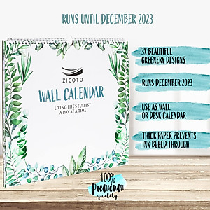 Aesthetic Greenery 2023 Wall Calendar - The Perfect Calendar for Easy Planning - Beautiful Calendar Decor to Enhance Your Kitchen or Office