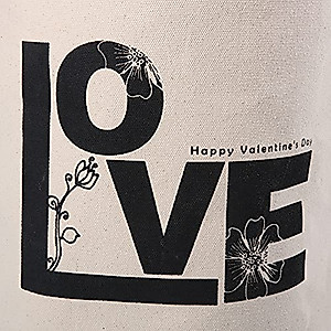 Large Laundry Hamper with Handle,Canvas Clothes Hamper with Waterproof Lining (LOVE)