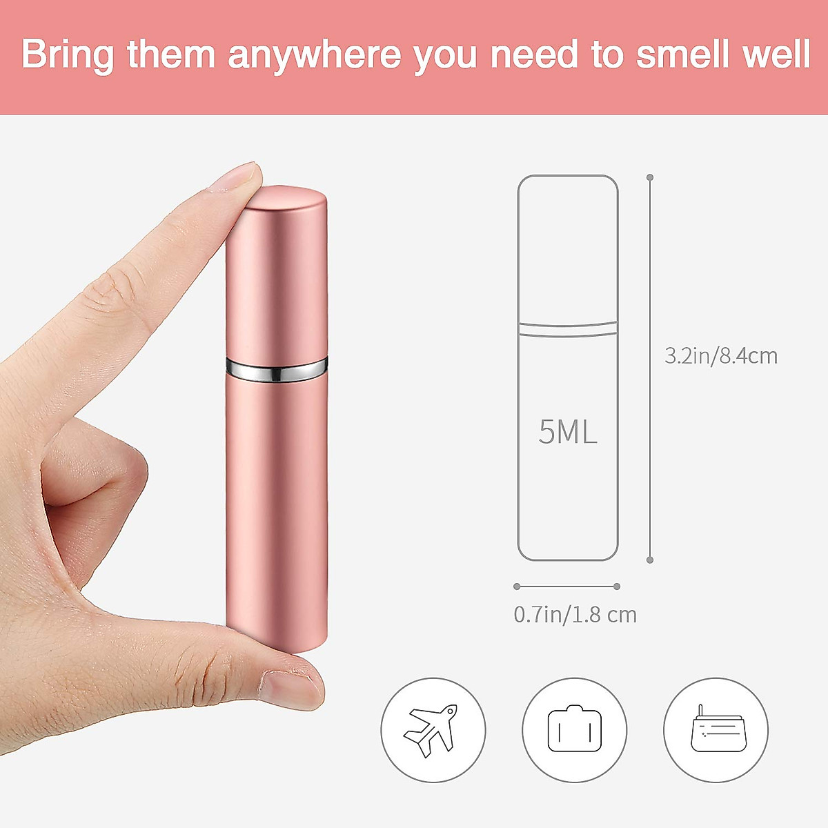 14 Pieces Travel Perfume Mini Refillable Spray Perfume Bottle Portable Perfume Bottle with 10 Pieces Perfume Refill Pump Perfume Dispenser Pump Transfer Tool for Outgoing (5ml)