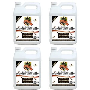 Natural Armor Natural Bug, Insect & Pest Killer & Control Including Fleas, Ticks, Ants, Spiders, Bed Bugs, Dust Mites, Roaches and More for Indoor and Outdoor Use, 128 oz Gallon Refill Case of 4