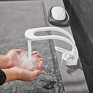 SWHC Bathroom Taps, Bathroom Sink Taps Basin Taps Taps for Bathroom Sink Brass Basin Mixer Tap for Bathtub or Kitchen Deck Mount