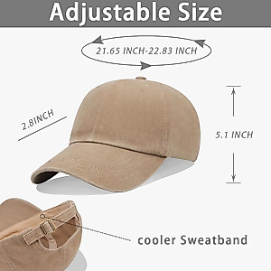 Vintage Washed Baseball Cap Adult Unisex Distressed Retro Adjustable Dad Hat (Black+Gery+Navyblue+Beige,Cotton)