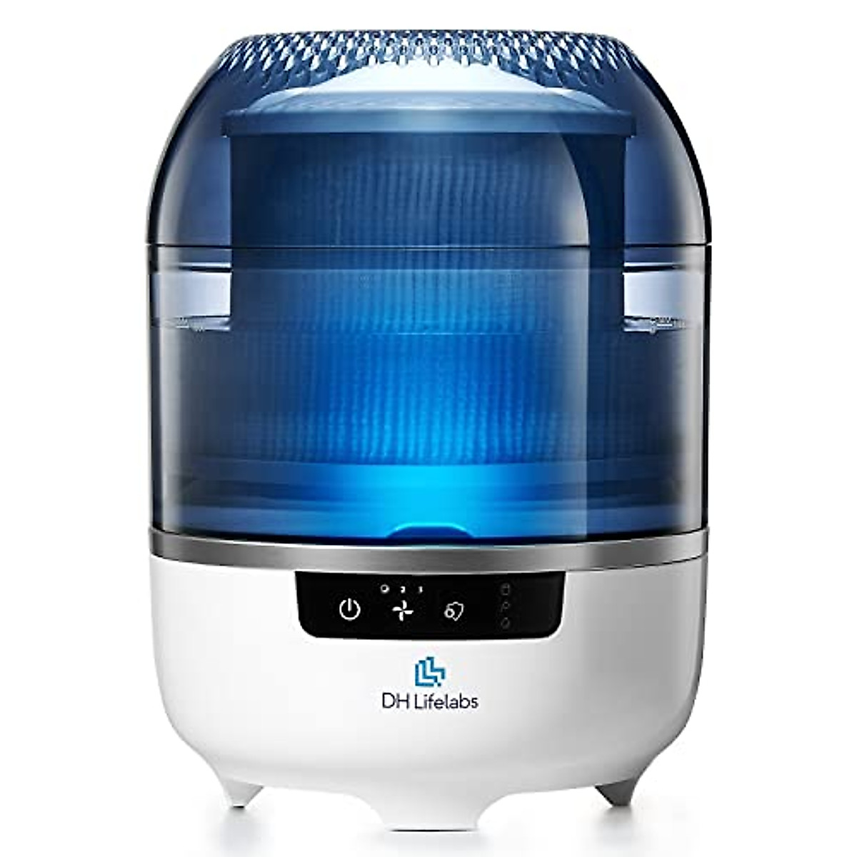 DH Lifelabs | Aaira Mini Hydrating Dry Air Purifiers | Eliminates 99.9% of Bacteria Viruses Mold | Cleans Moisturizes Air | Odor Eliminator Smoke Pets | 323 Sq Ft for Large Room Bedroom Home | Blue