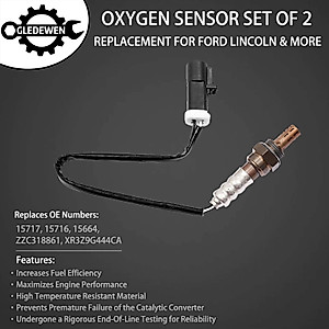 Oxygen Sensor Upstream Downstream O2 2Pcs | Compatible with Ford F150 F250 Ranger Expedition Explorer Escape, Mazda Tribute, Lincoln & More Replace# 15717, 15716, 15664, ZZC318861