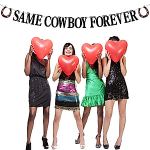Same Cowboy Forever Banner, Country Western Bachelorette/Funny Bridal Shower Decorations/Hen Party Bunting Sign, Bachelorette Party Decoration Supplies