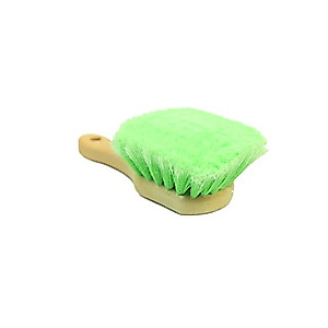 CARCAREZ Green Soft Car Wheel Cleaner Brush with Short Handle for Auto Vehicle Truck Motorcycle Tire Cleaning