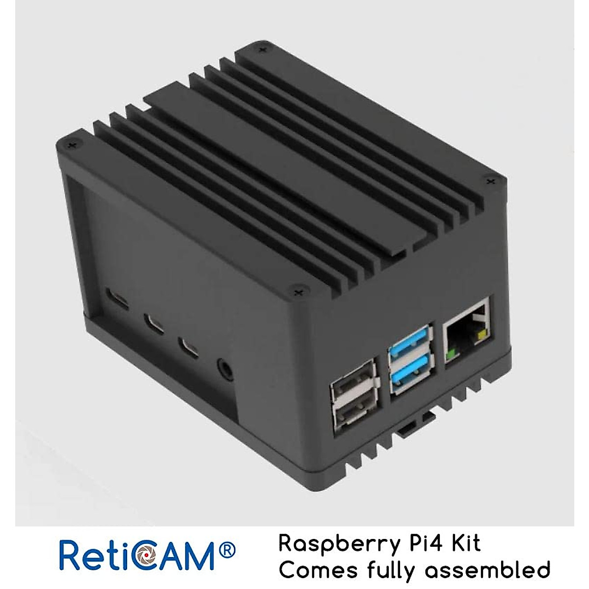 Raspberry Pi 4 Model B 4GB Kit - Aluminum Case, Fully Assembled, 4GB RAM, 64GB SD Card, Power Supply