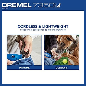 Dremel 7350-PET 4V Pet & Dog Nail Grinder, Easy-To-Use & Safe Nail Trimmer, Professional Pet Grooming Kit - Works on Large, Medium, Small Dogs & Cats