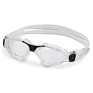 Aqua Sphere Kayenne Adult Swim Goggles - 180-Degree Distortion Free Vision, Ideal Swim Goggle for Active Pool or Open Water Swimmers | Unisex Adult, Clear Lens, Transparent & Black Frame,One Size