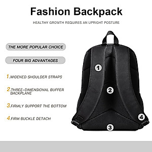 Cute Cartoon Backpack, 17 Inch Bookbag Lightweight Casual Daypack with Adjustable Shoulder Straps StyleA