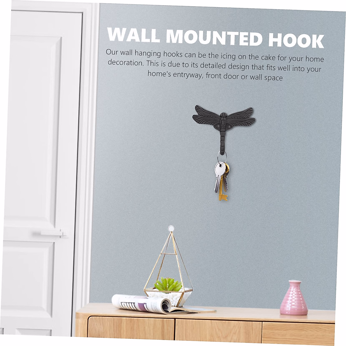 Cabilock 5 Sets Dragonfly Hook Wall Mounted Key Holder Outdoor Decor Plain Hats Bag Wall Door Hooks Robe Hooks Dragonfly Key Hanger Retro Wall Hanger Dragonfly Hanger Jacket Bath Towel